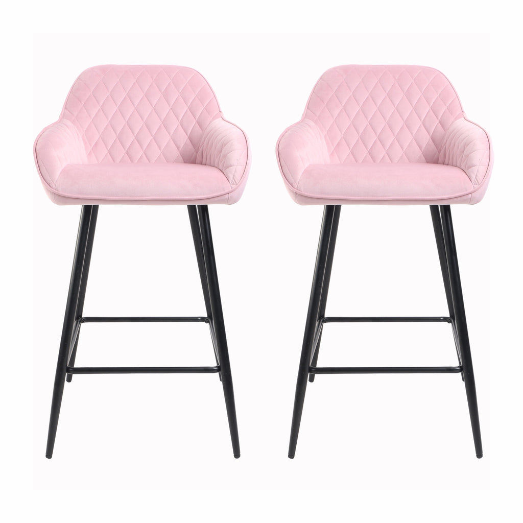 Annecy Pink Crushed Velvet Bar Stool – Neo Direct