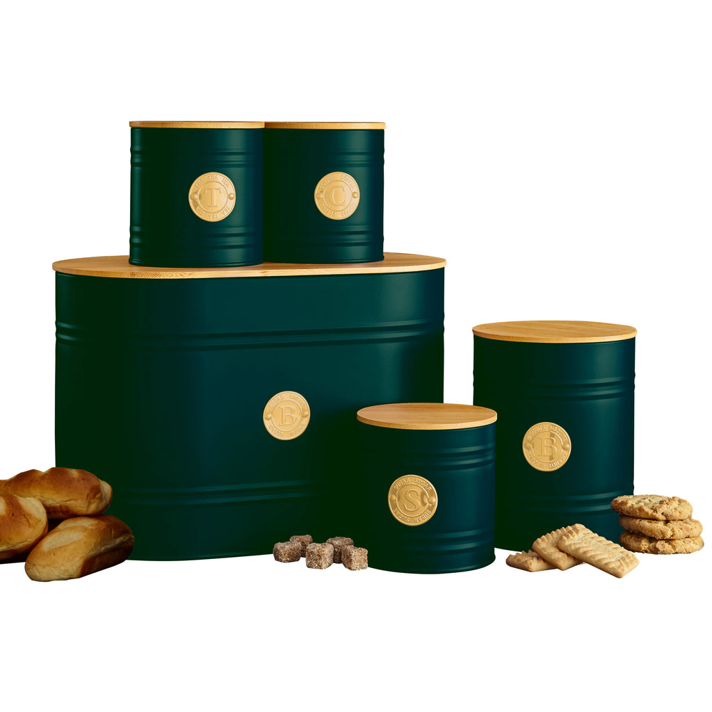 Neo Emerald Green Scandi 5 Piece Kitchen Canister Set – Neo Direct