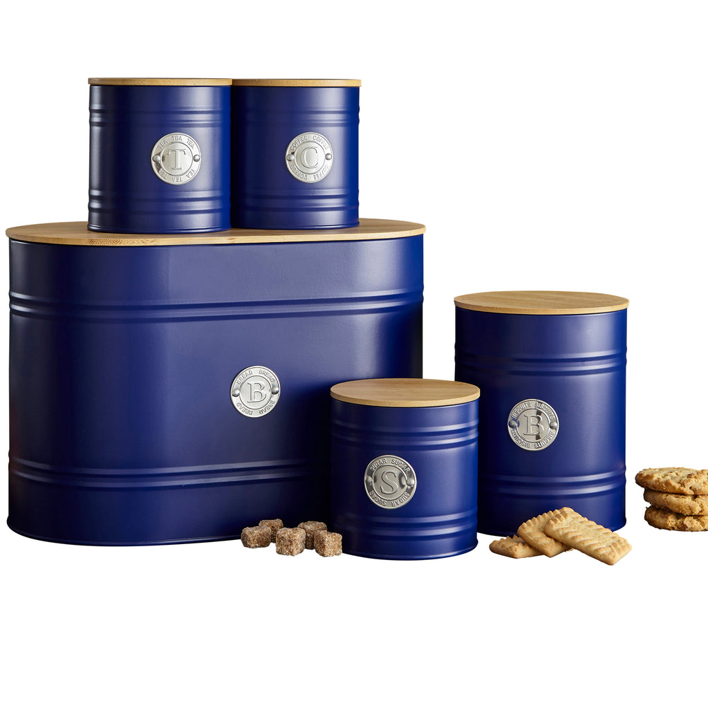 Neo Navy Blue Scandi 5 Piece Kitchen Canister Set – Neo Direct