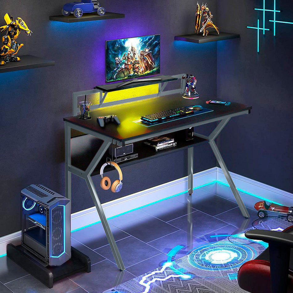 Neo Grey Ergonomic 2 Tier Computer Gaming Office Desk – Neo Direct