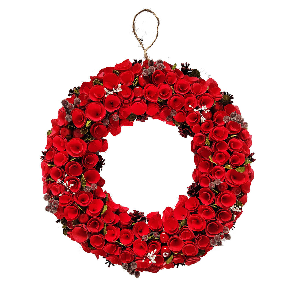 Neo Luxury 50cm Extra Large Red Rose Wreath – Neo Direct