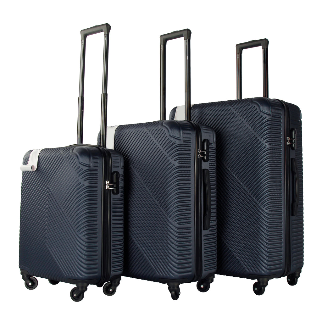 Neo Navy Blue 3 Piece Hard Shell Luggage Suitcase Set – Neo Direct