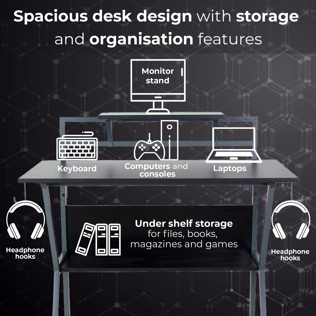 Neo Grey Ergonomic 2 Tier Computer Gaming Office Desk – Neo Direct