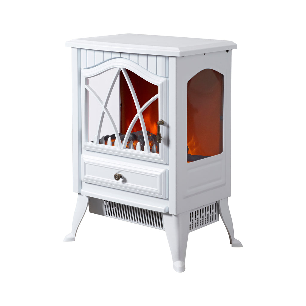 Neo Electric Fire Heater Realistic Flame Effect - White – Neo Direct
