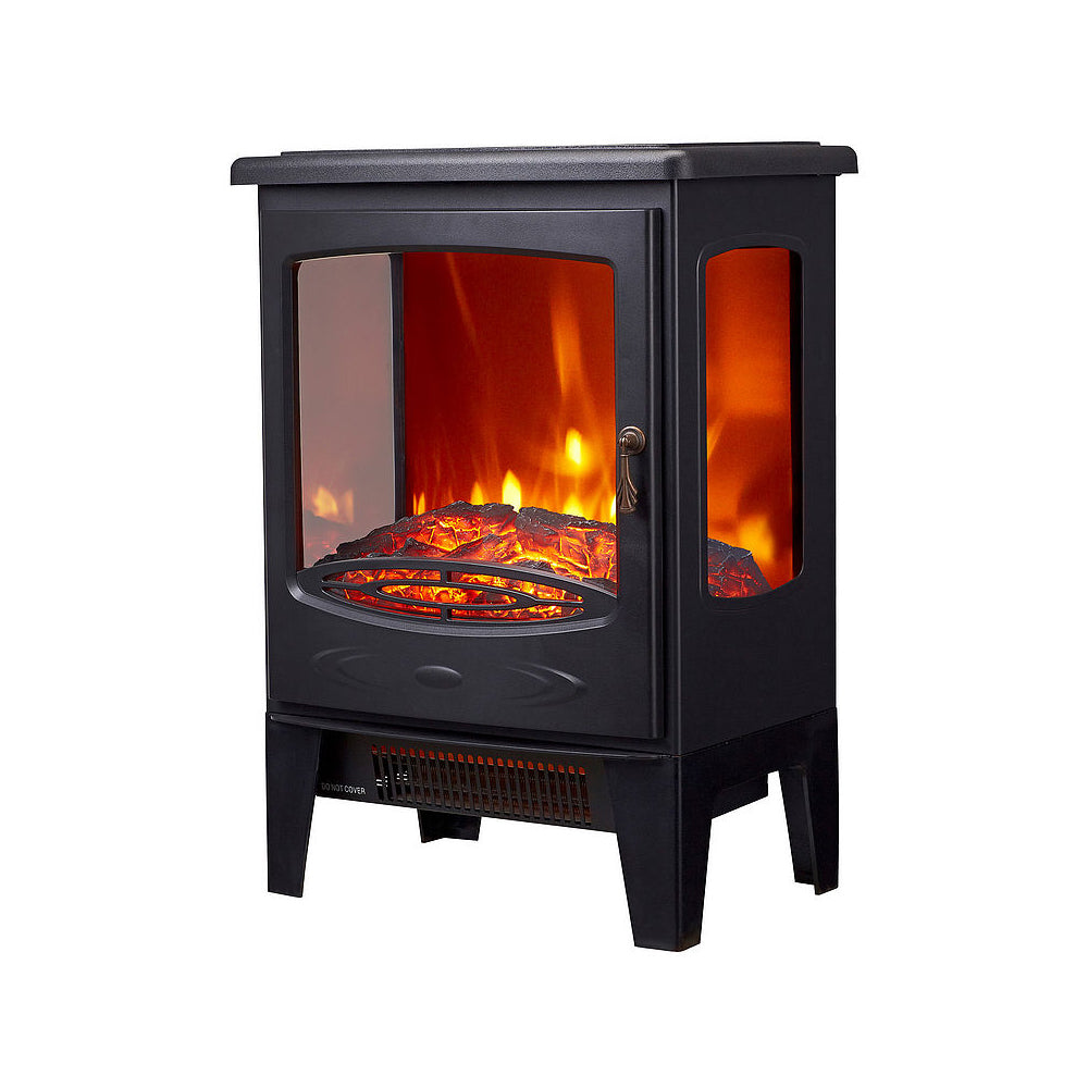 Neo Glass Window Electric Fire With Flame Effect - Black – Neo Direct
