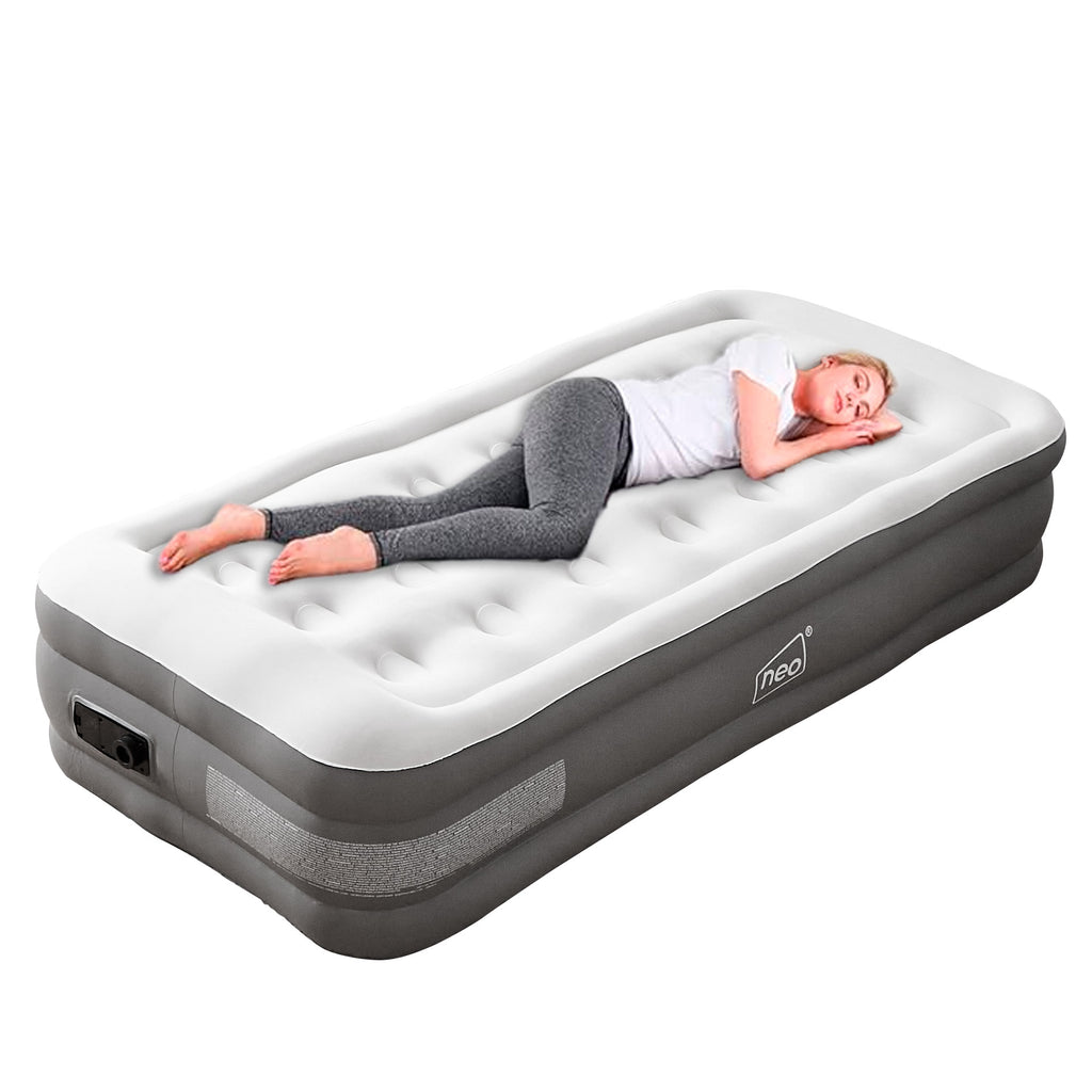 Neo Single Inflatable Air Bed with Built-in Electric Pump – Neo Direct