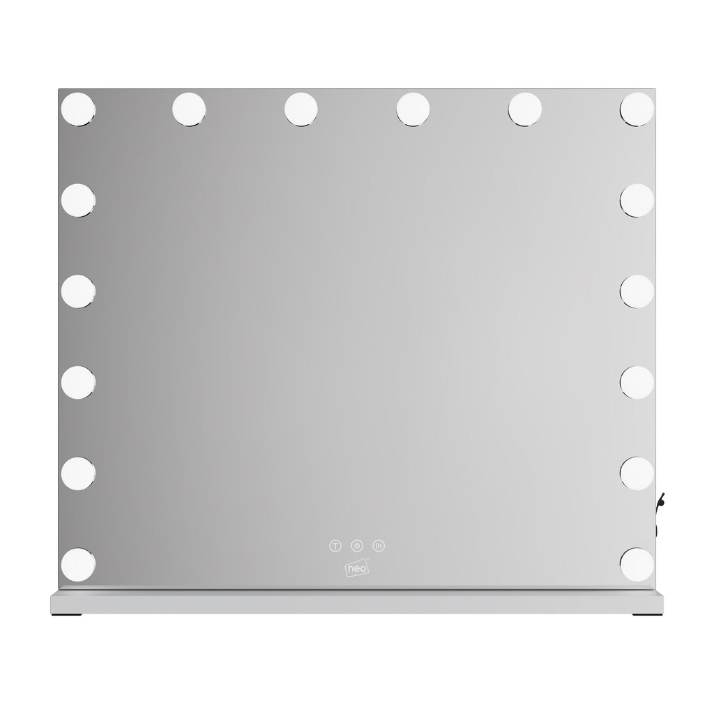 Neo Hollywood Vanity Touch Wall Mounted and Freestanding Mirror with 1 ...