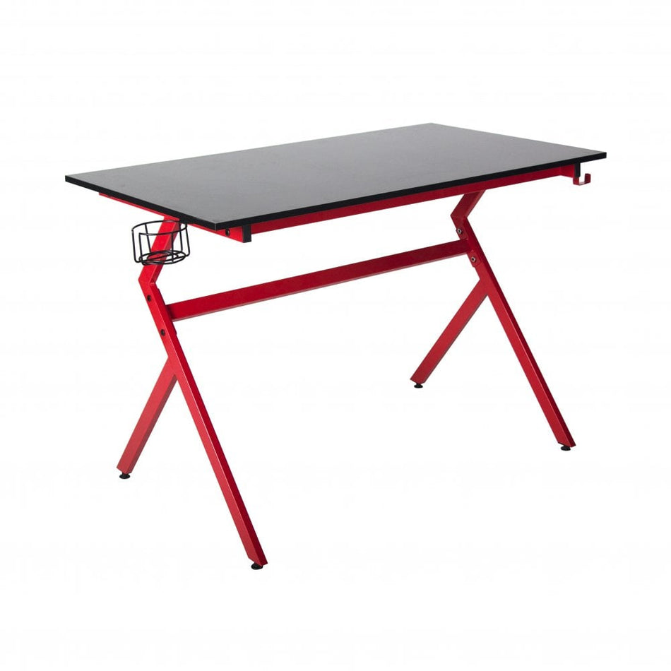 Neo Red Ergonomic PC Gaming Office Computer Desk with Headphone Hook ...
