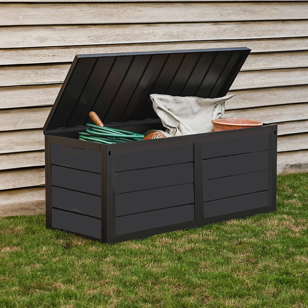 Neo 320 Litre Dark Grey Plastic Waterproof Outdoor Garden Storage Box ...